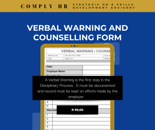 Verbal Warning and Counselling Template — HR Templates & Toolkits ...